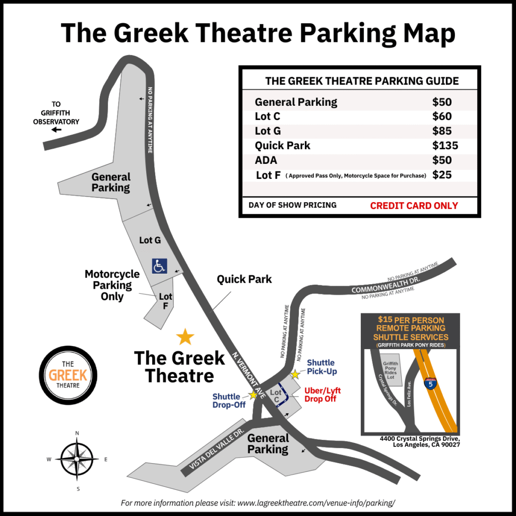 The Greek Theatre Official Parking